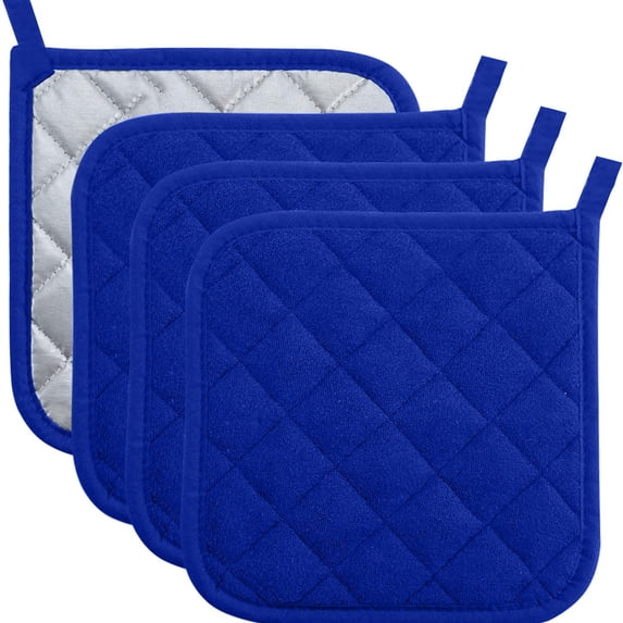 4 Pack Heat Resistant Pot Holders - Terry Cloth Sets for Cooking ...