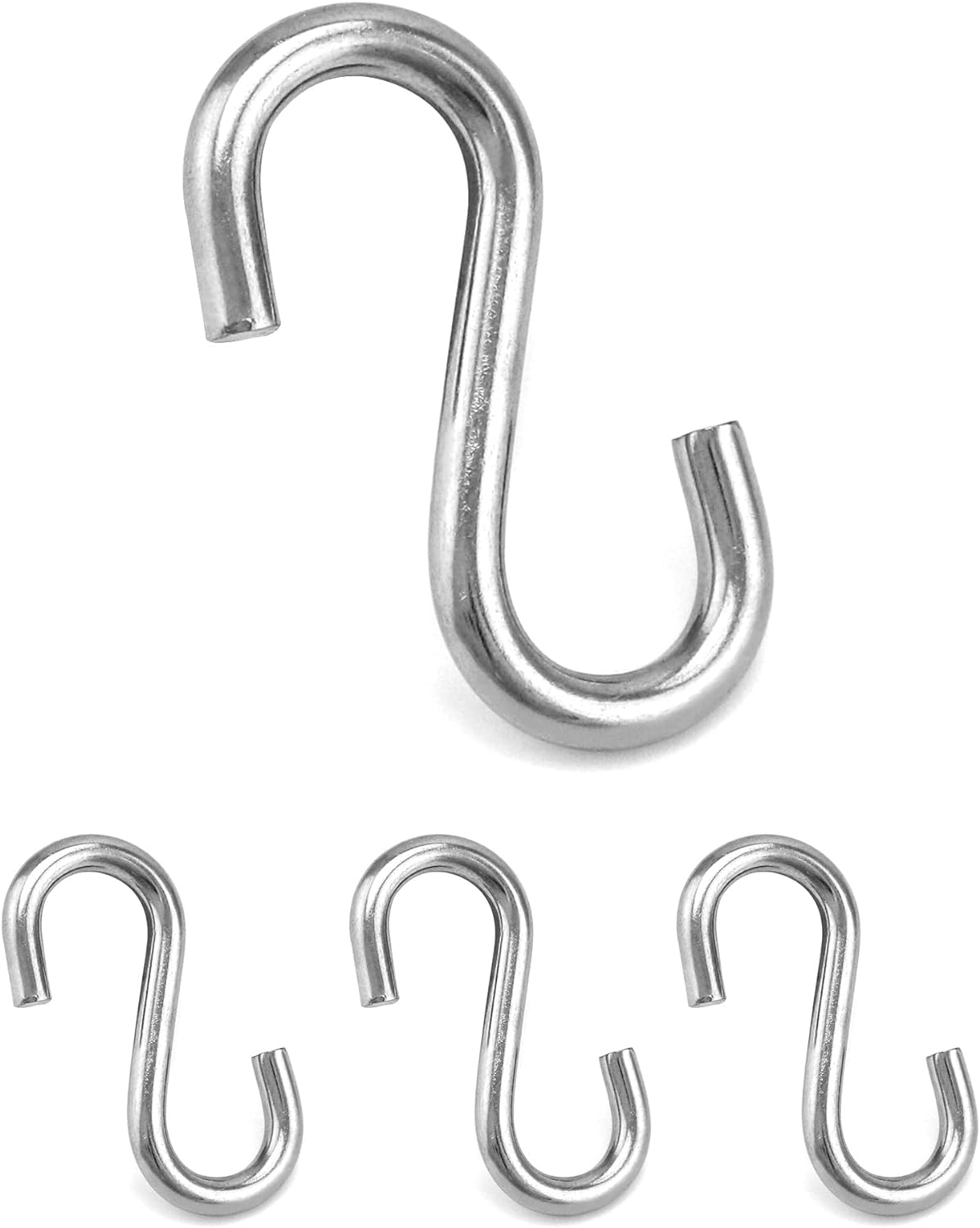 4 Pack Heavy Duty 304 Stainless Steel S Hook, Swing S Hook, Large S ...