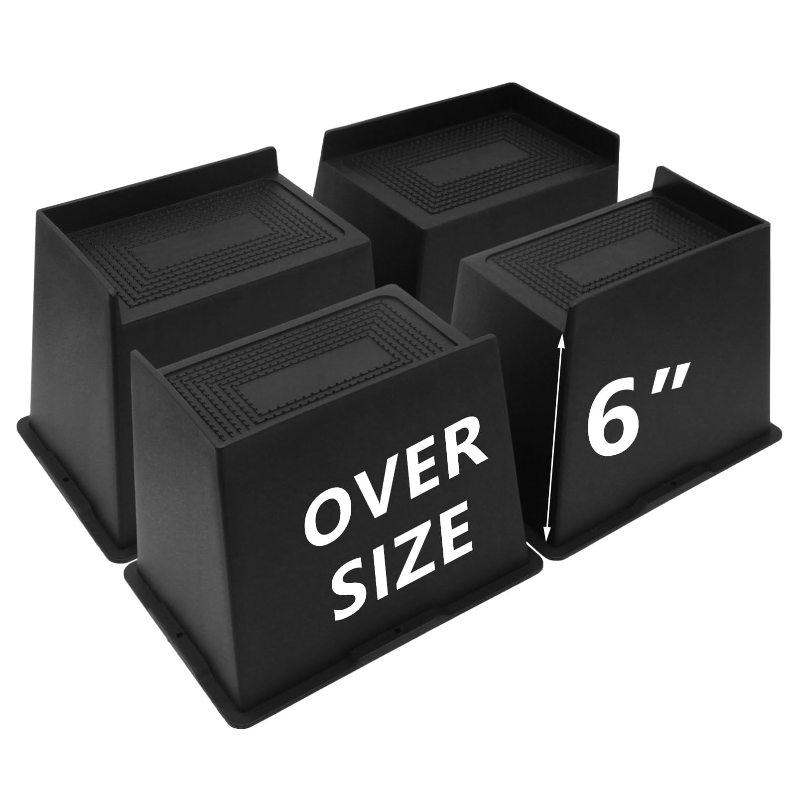 4 Pack Heavy Duty 6 Inch Bed Risers, Oversized Furniture Lifts for Twin ...
