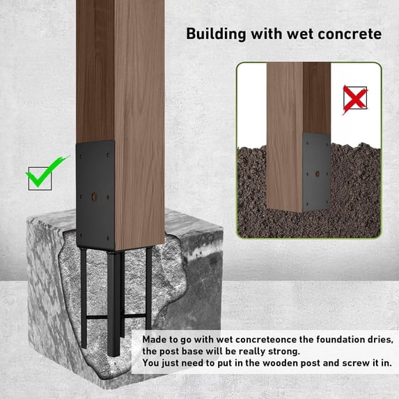 4-Pack Heavy Duty 6" U-Shape Post Anchor for 4x4 Wood - Walmart.com