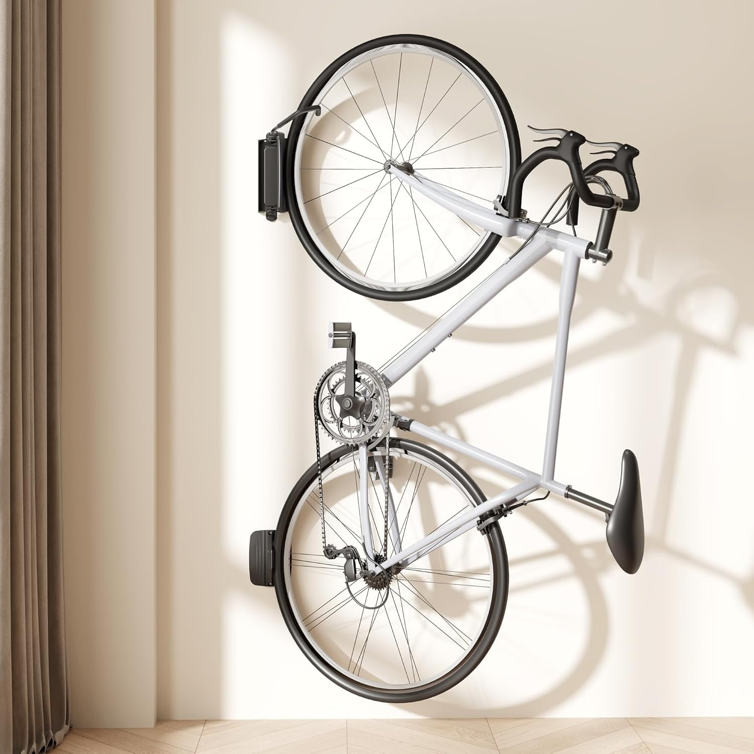 4 Pack Heavy Duty Bike Rack Garage Wall Mount, Swivel Hanger Holds 77 ...