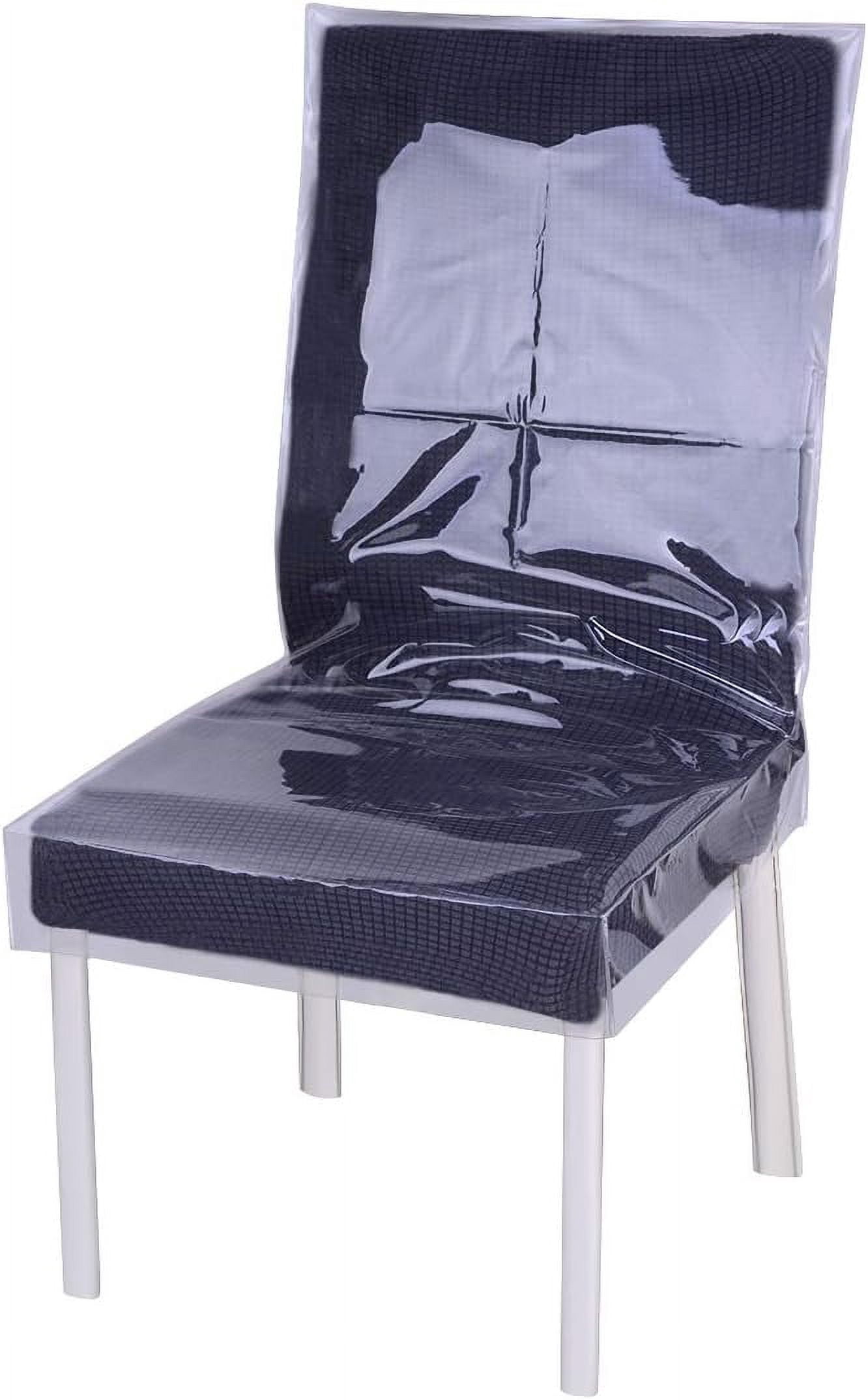 4-Pack Heavy-Duty Clear PVC Chair Covers - 20.5x19.3 Inch Waterproof ...
