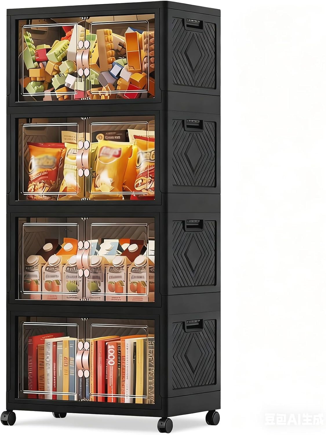 4-Pack Heavy-Duty Collapsible Storage Bins with Lids & Wheels, 252QT ...