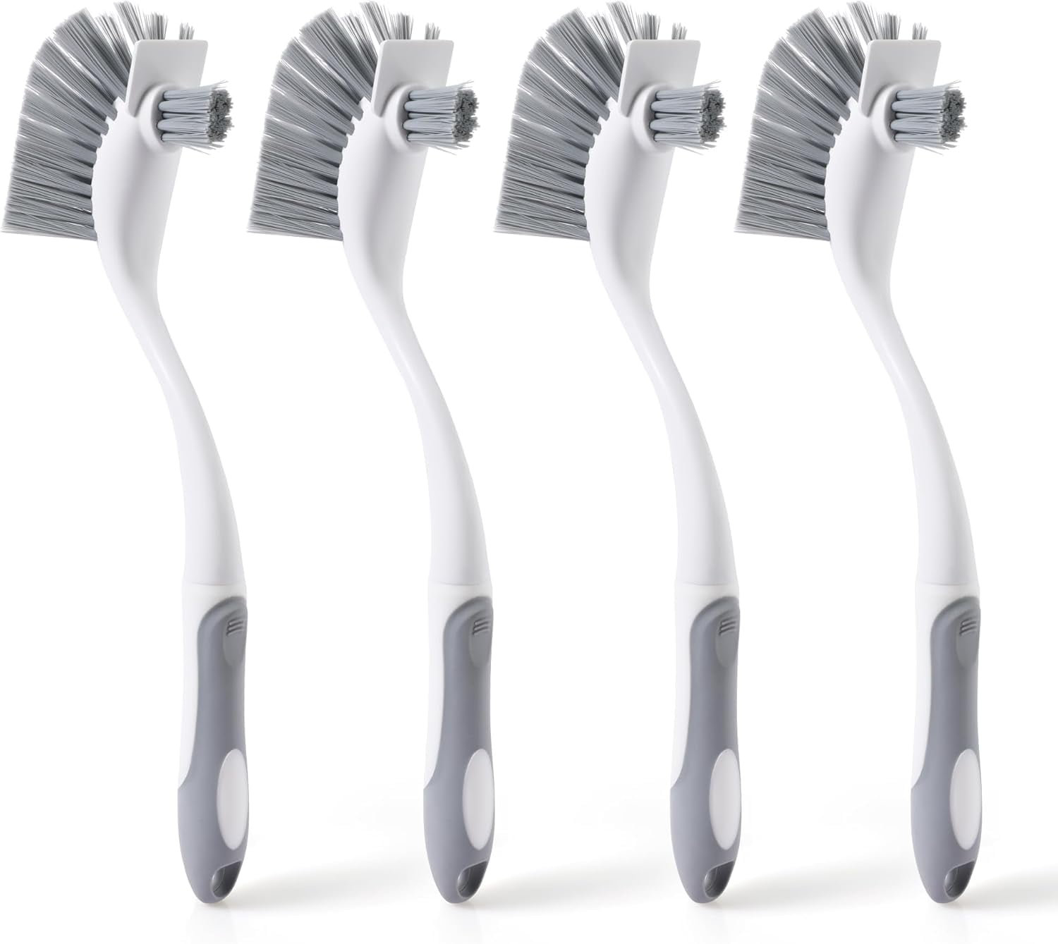 4-Pack Heavy-Duty Dish Scrub Brushes with Stiff Non-Scratch Bristles ...