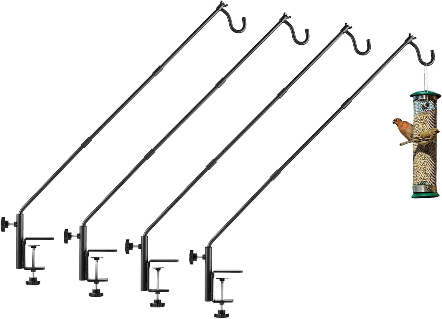 4 Pack Heavy Duty Fence Deck Hook 31 Inch for Bird Feeder-Extended ...