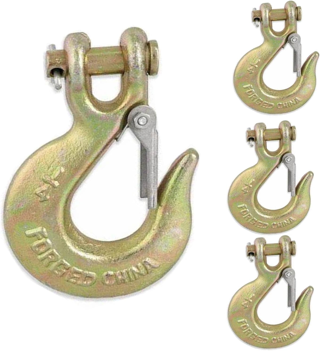 4 Pack Heavy Duty Forged Steel Clevis Slip Hook 1/4", G70 Safety Hook ...