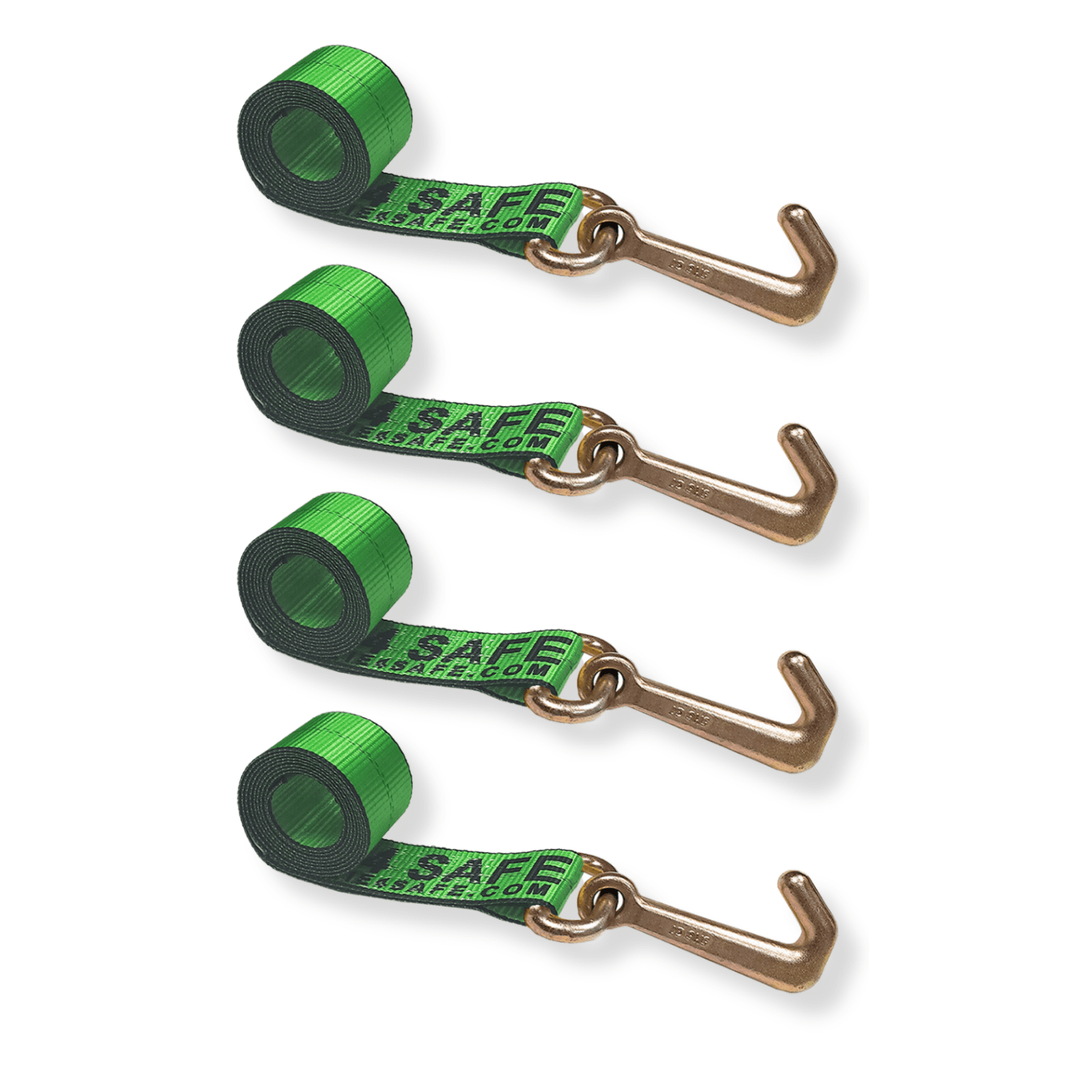 4 Pack Heavy Duty G70 2" x 10' Mini J Hook Towing Strap for Trailer ...