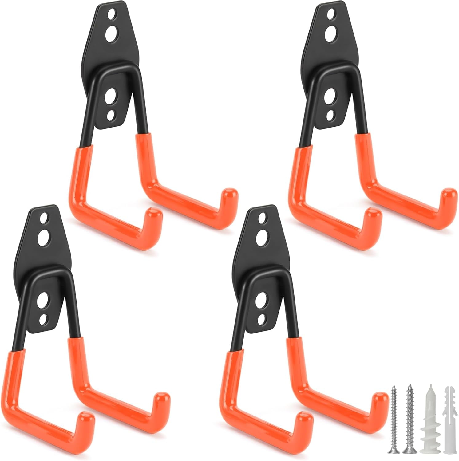 4 Pack Heavy Duty Garage Hooks Storage Organizer Wall Mount Power and ...