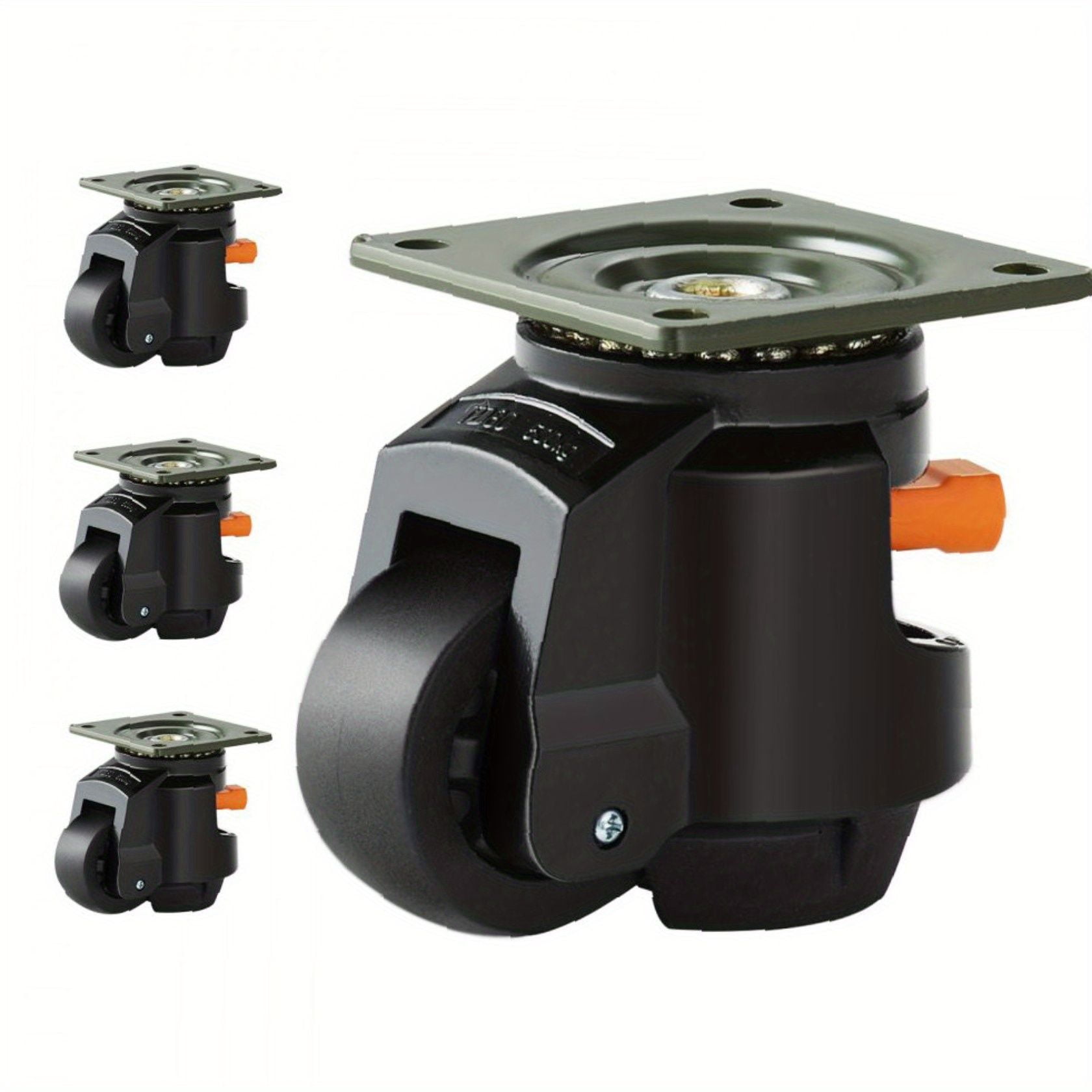 4-Pack Heavy Duty Leveling Casters with Swivel & Adjustable Feet - 2.5 ...