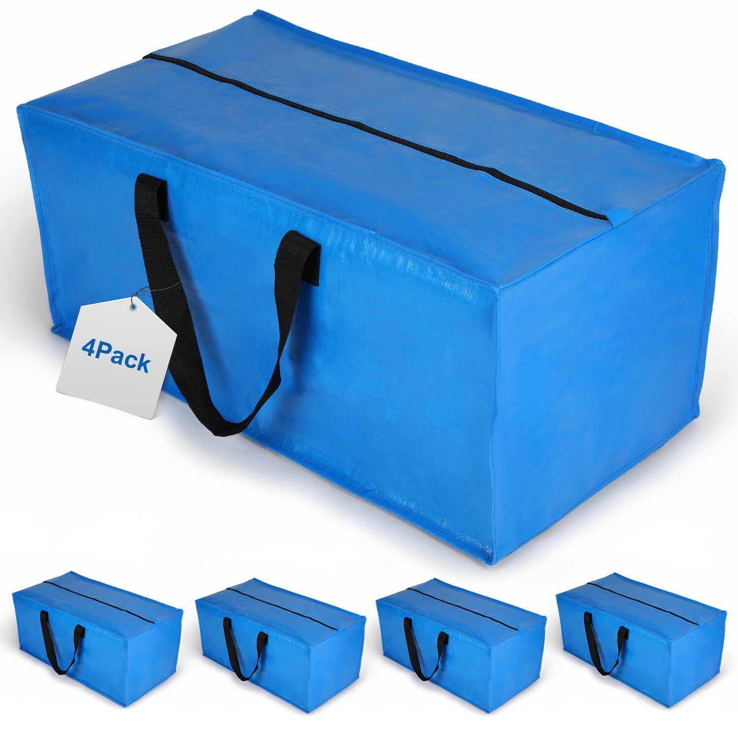 4 Pack Heavy Duty Moving Bags, Extra Large Storage Totes W/ Backpack ...