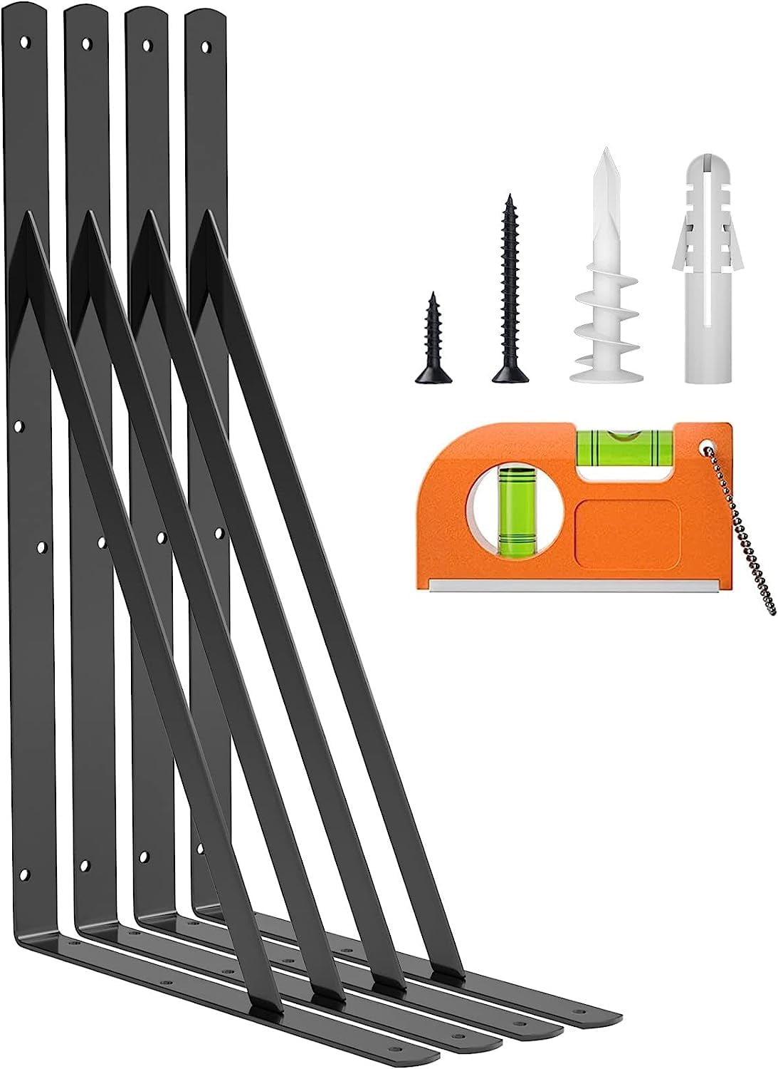 4-Pack 14-Inch Heavy Duty Shelf Brackets, Fits 14-18 Inch Shelves ...