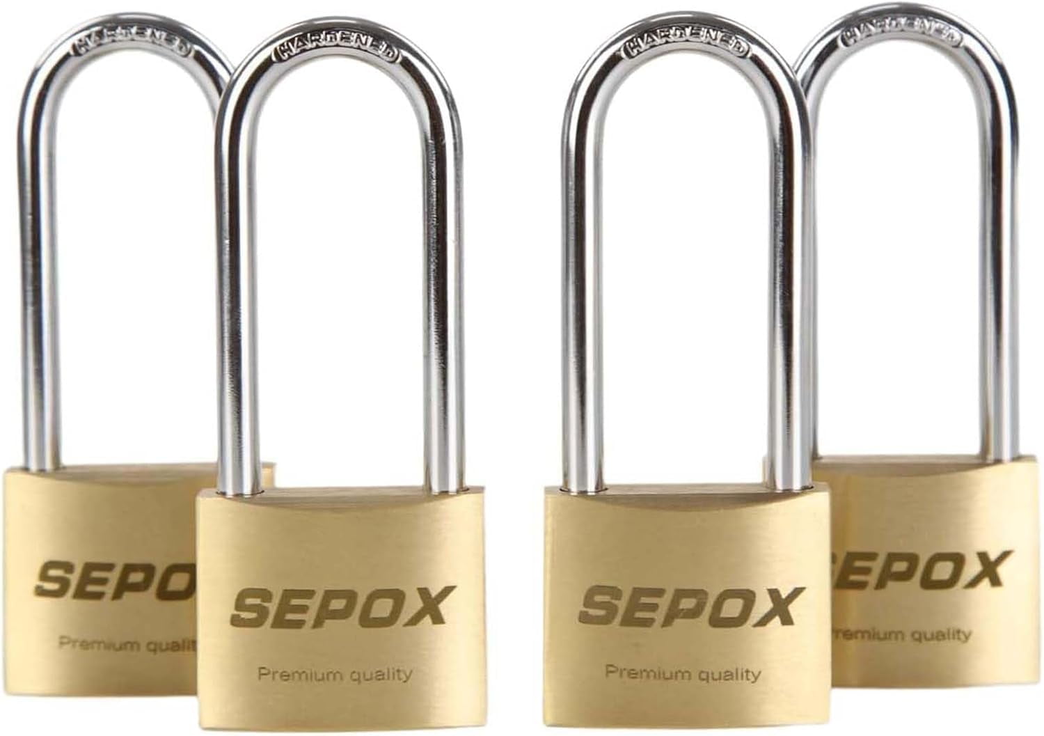 4 Pack Heavy-Duty Solid Brass Padlocks with 6 Same Keys, Weather-Proof ...