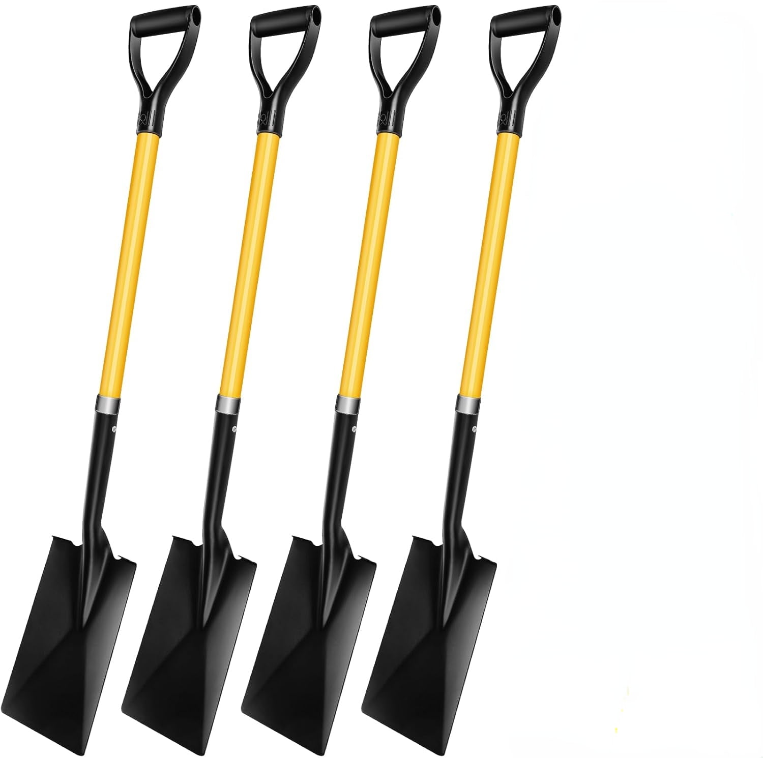 4 Pack Heavy Duty Spade Shovel 43 Inch Long Metal Shovel with D Handel ...