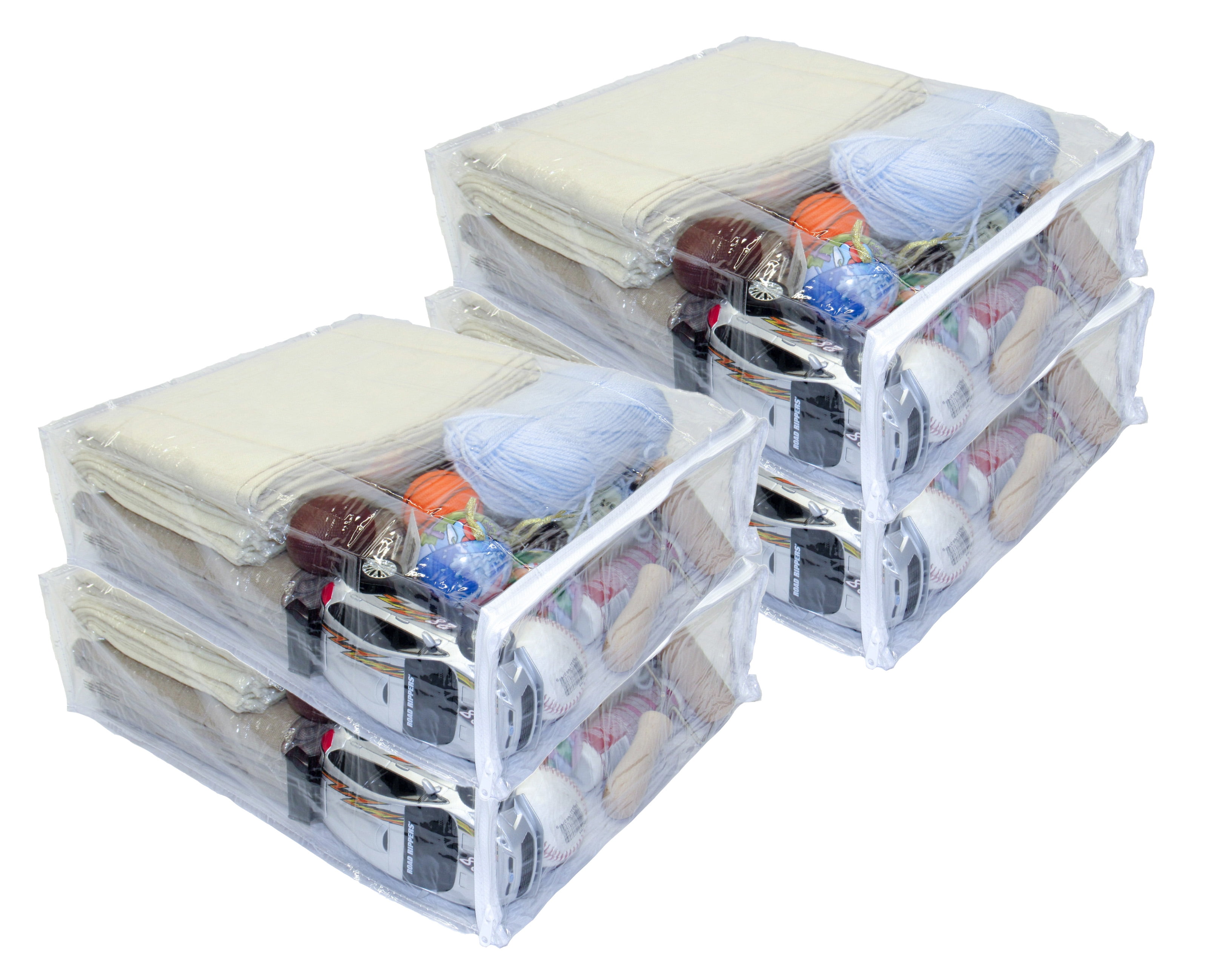 4-Pack Heavy Duty Vinyl Zippered Closet Storage Bags (Clear) (15