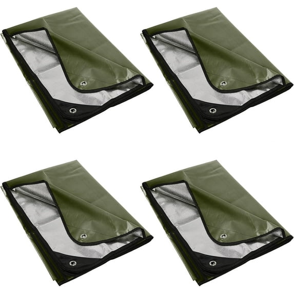 4 Pack Heavy Duty Waterproof Emergency Thermal Tarp, Insulated Survival ...