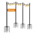 4 Pack Heavy Duty Waterproof Rigid Metal Outdoor Light Pole | 10Ft Hang ...