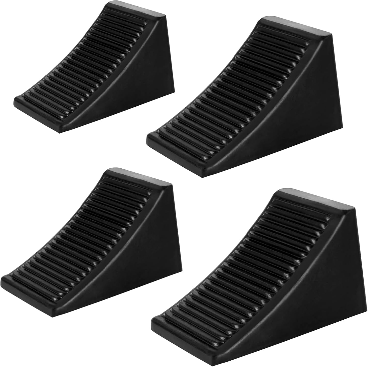 4 Pack Heavy Duty Wheel Chocks, Solid Rubber RV Wheel Chock for ...