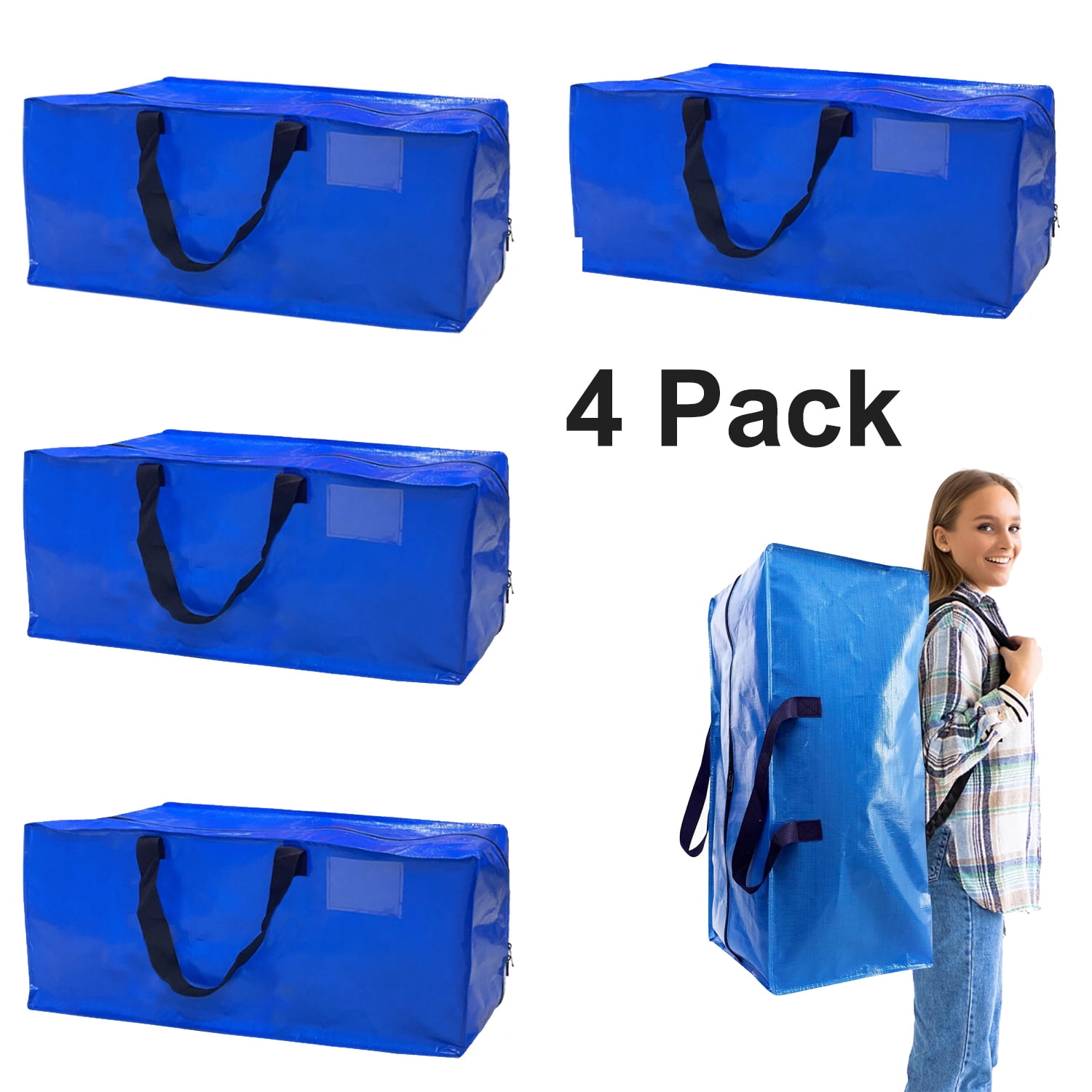 4 Pack Heavy duty Extra large Moving Bags, Large totes bags with Strong ...