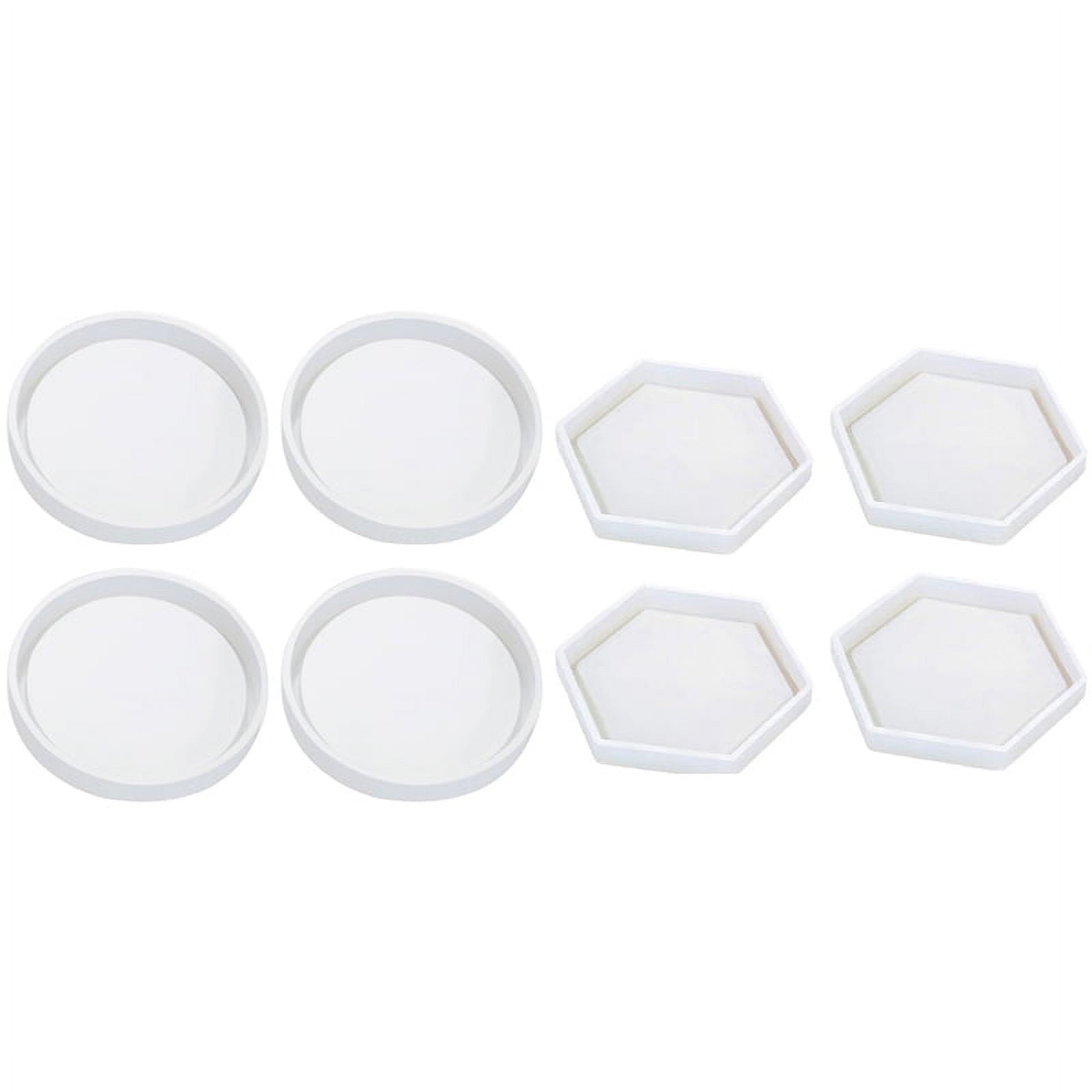 4 Pack Hexagon Silicone Coaster Molds Clear Epoxy Molds & 4 Pack Big ...