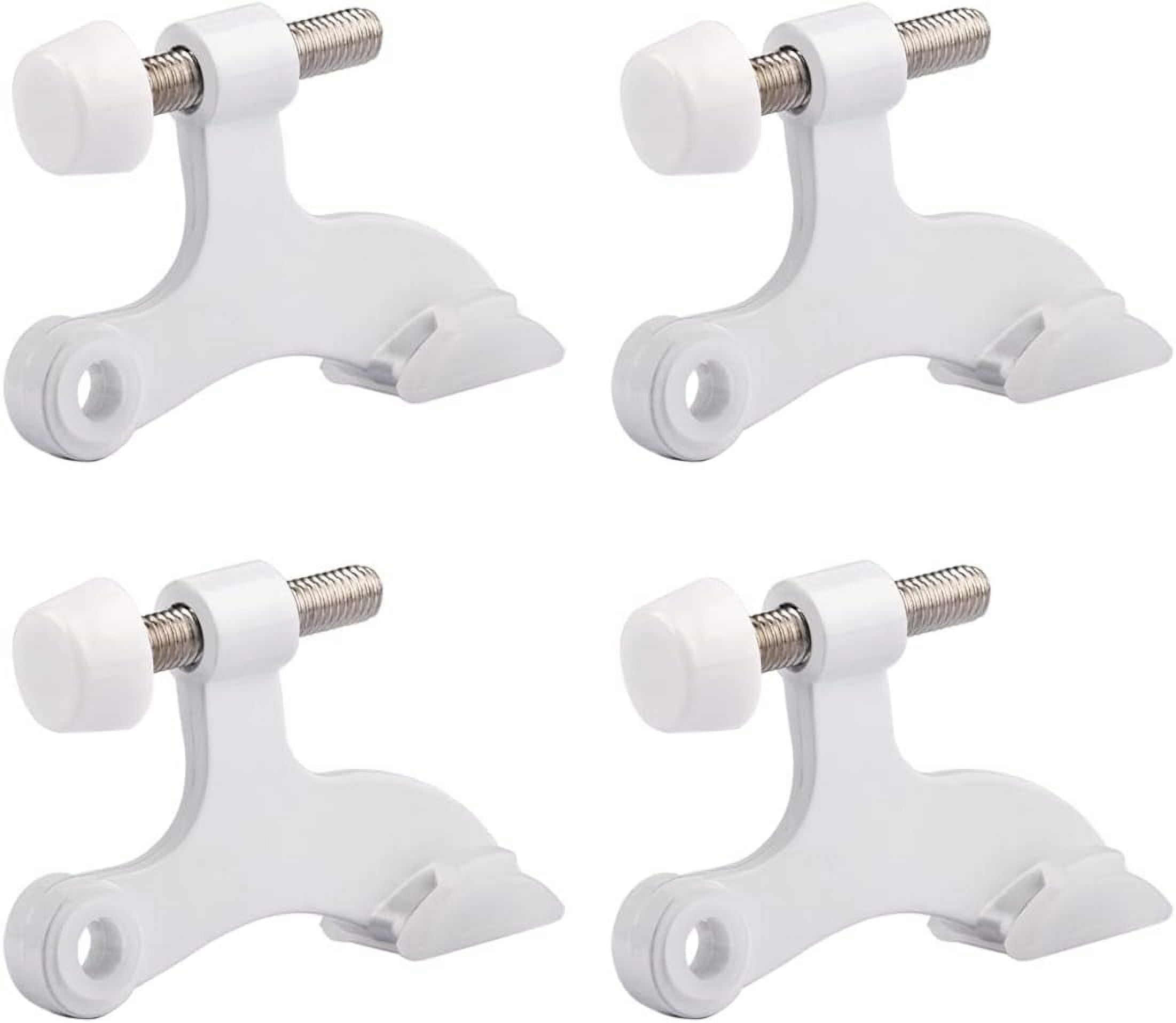 4 Pack Hinge Pin White Door Stopper,Adjustable Deluxe Heavy Duty Door ...