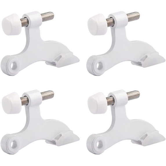 4 Pack Hinge Pin White Door Stopper,Adjustable Deluxe Heavy Duty Door ...