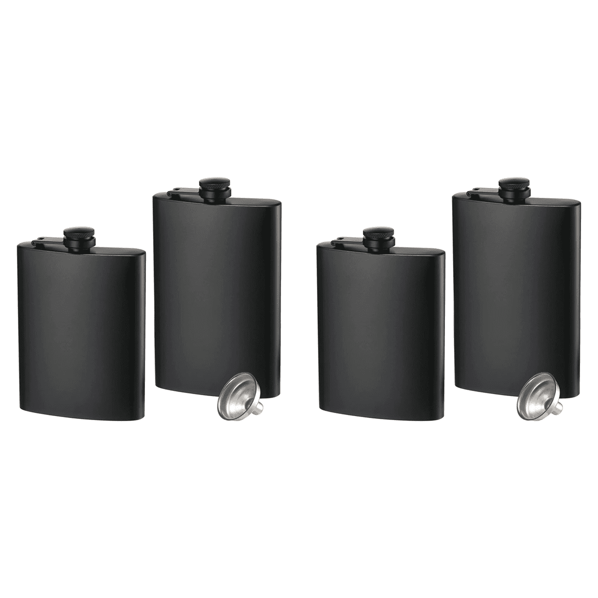 4 Pack Hip Flasks for Liquor, 8 Oz Stainless Steel Leakproof Thin with ...