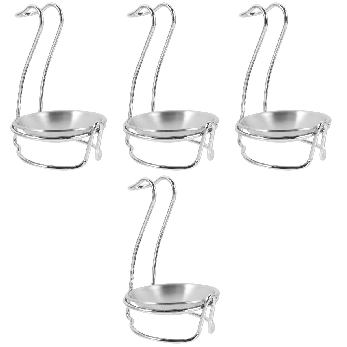 4 Pack Holder Lid Stainless Steel Spoon Rest Soup Rack for Serving ...