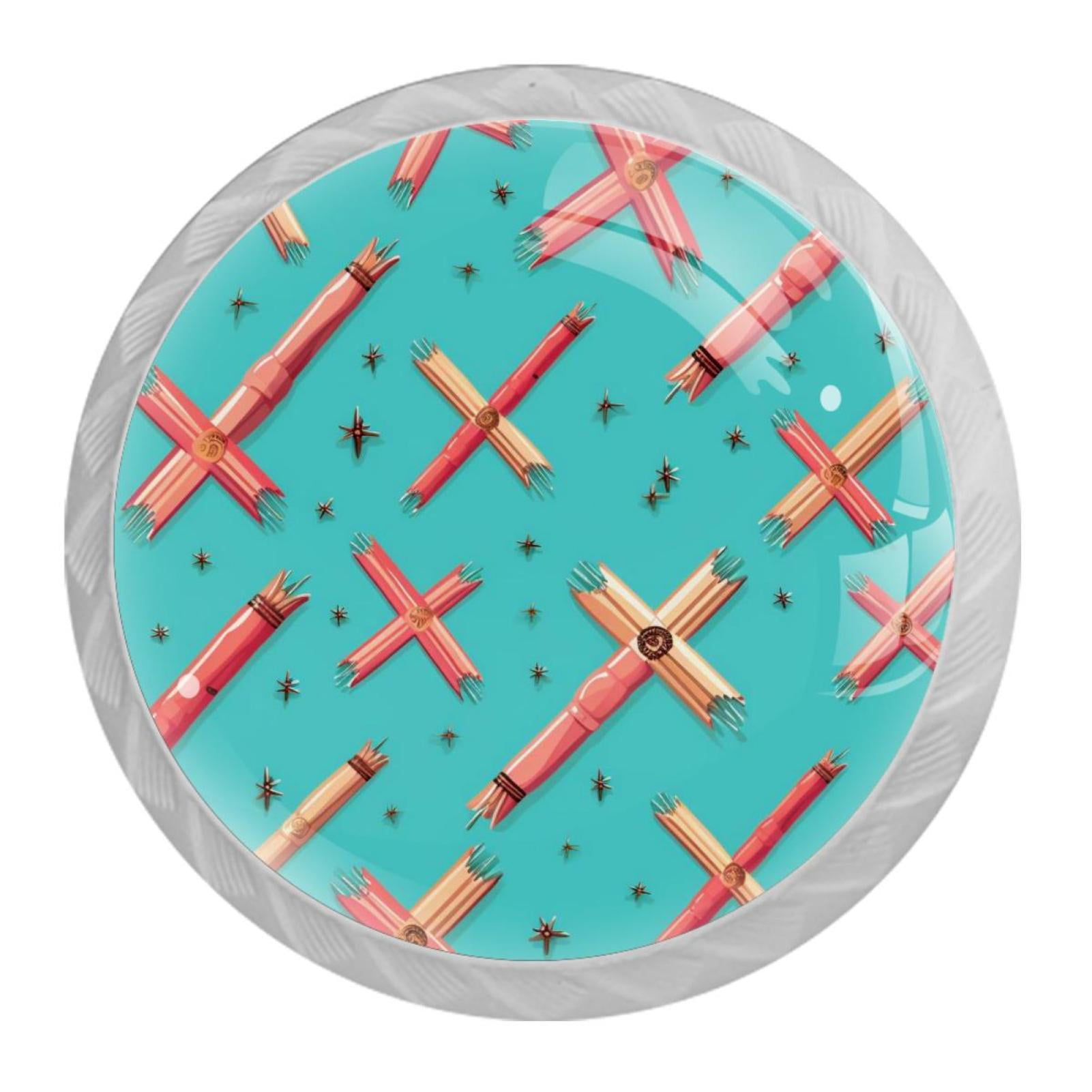 4 Pack Holy Easter Cross Drawer Knobs Round Shaped Crystal Glass 35mm ...