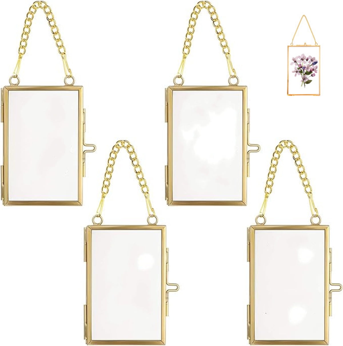 4 Pack Home Wall Decoration,Double-Layer Glass Embossed Photo Frames, 2 ...