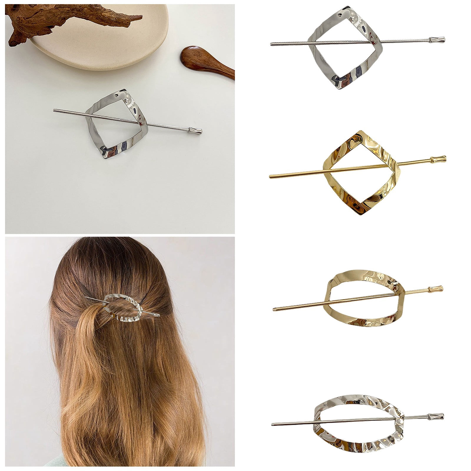 4-Pack Hoop And Pin Barrette Hoop And Pin Barrette Hoop And Pin Hair ...