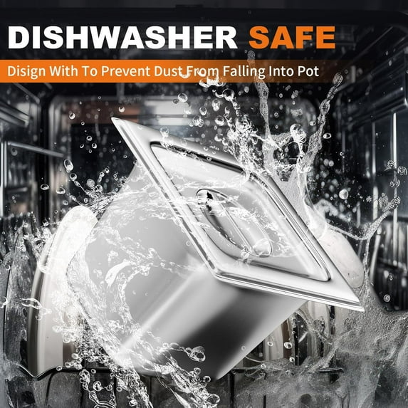 4-Pack Hotel Pans with Lids 1/6 Size x 6 Inch Deep, Commercial ...