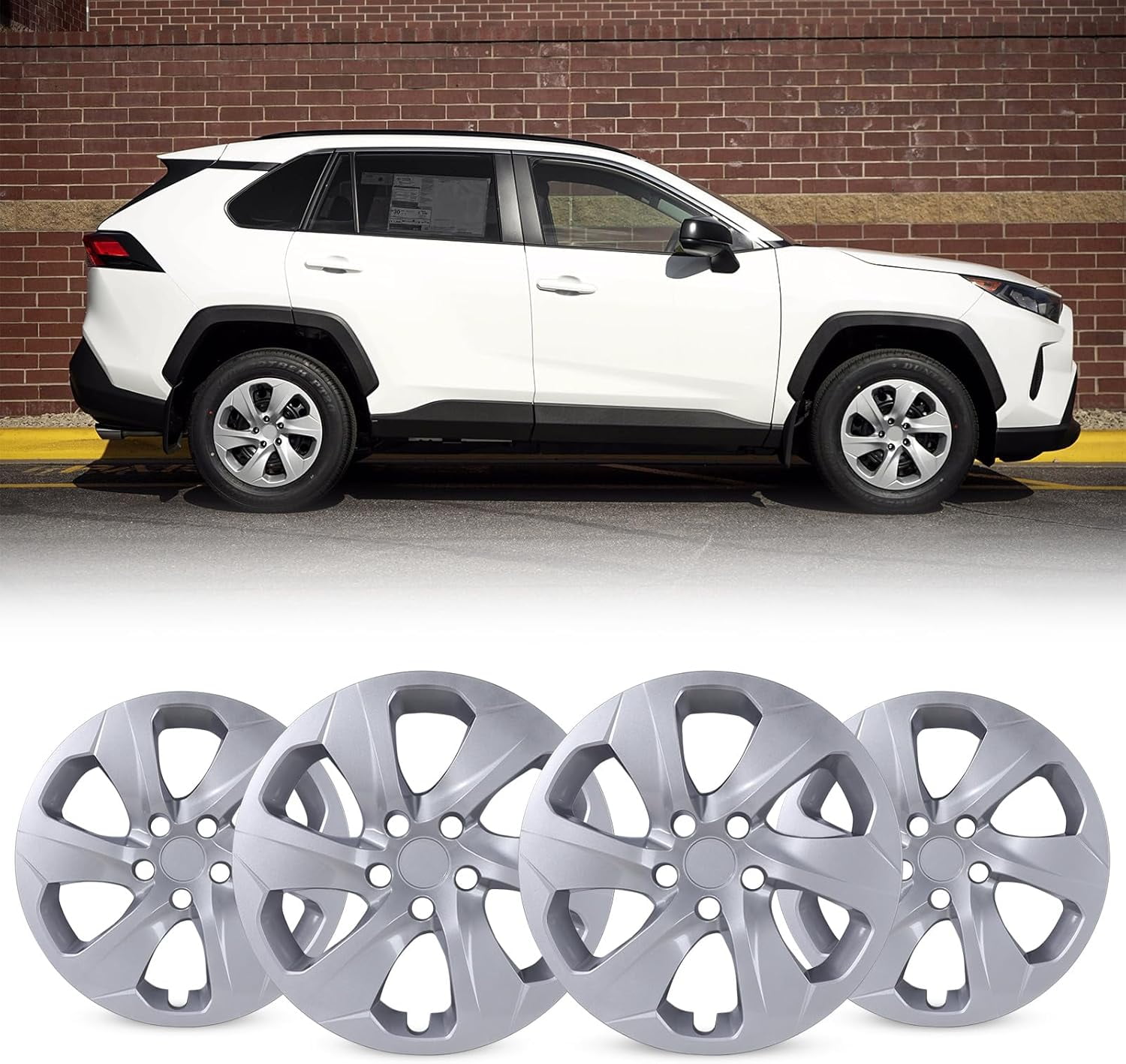 4-Pack Hubcaps for 2019 2020 2021 2022 2023 2024 2025 Toyota RAV4,17 ...