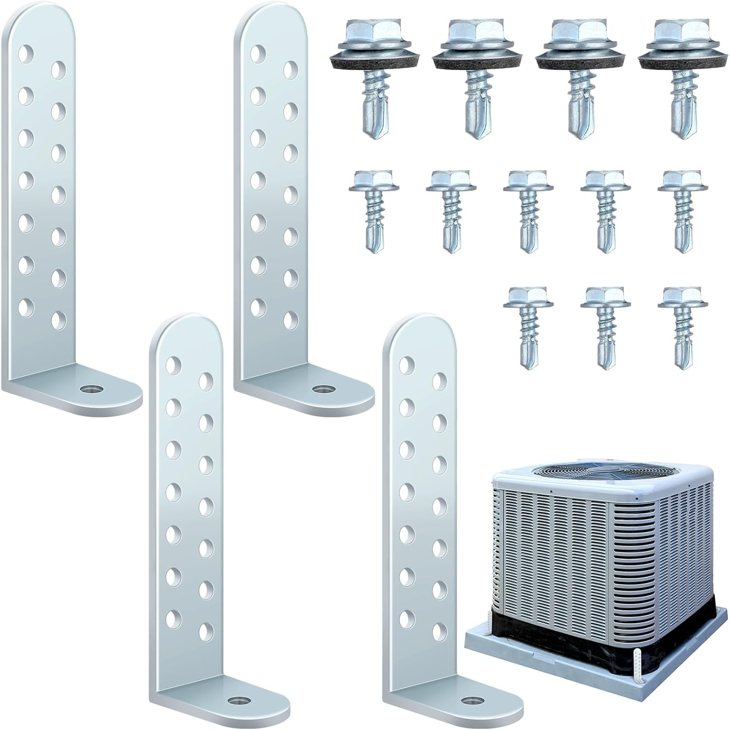 4 Pack Hurricane Condenser Brackets with Screws 4-1/4'' Hurricane Clips ...