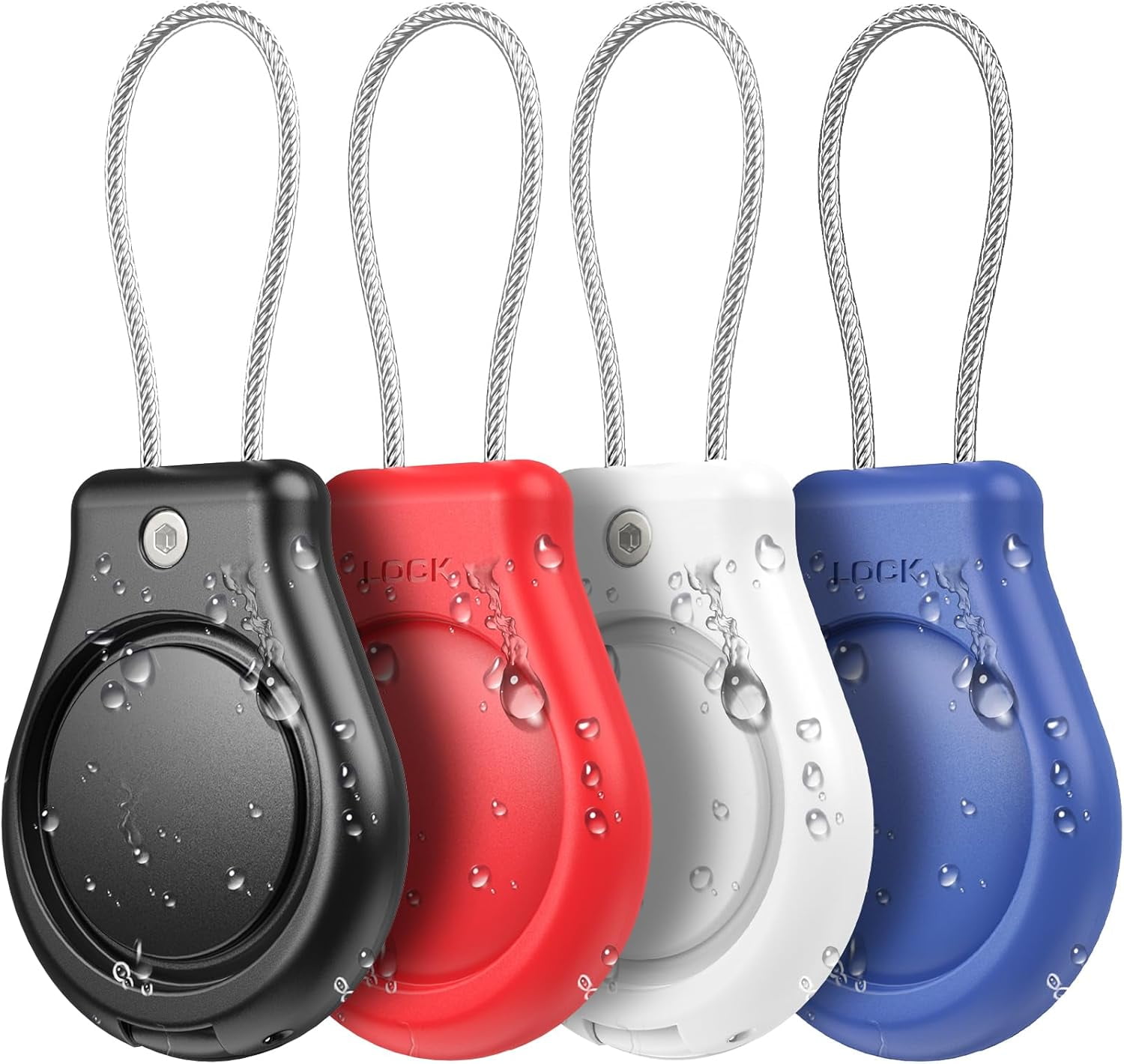 4 Pack IPX8 Waterproof AirTag Keychain Holder，Air tag Lock Case with ...