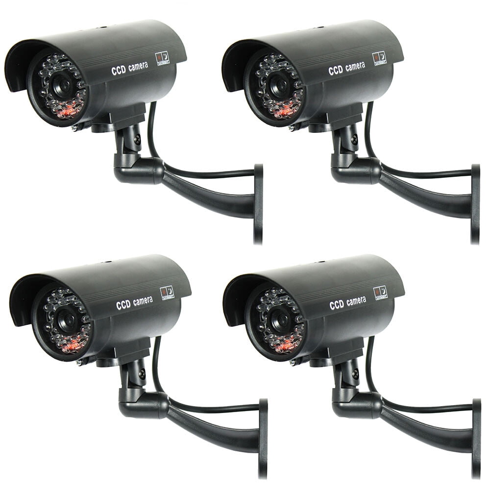 4 Pack IR Bullet Dummy Fake Surveillance Security Camera CCTV with ...