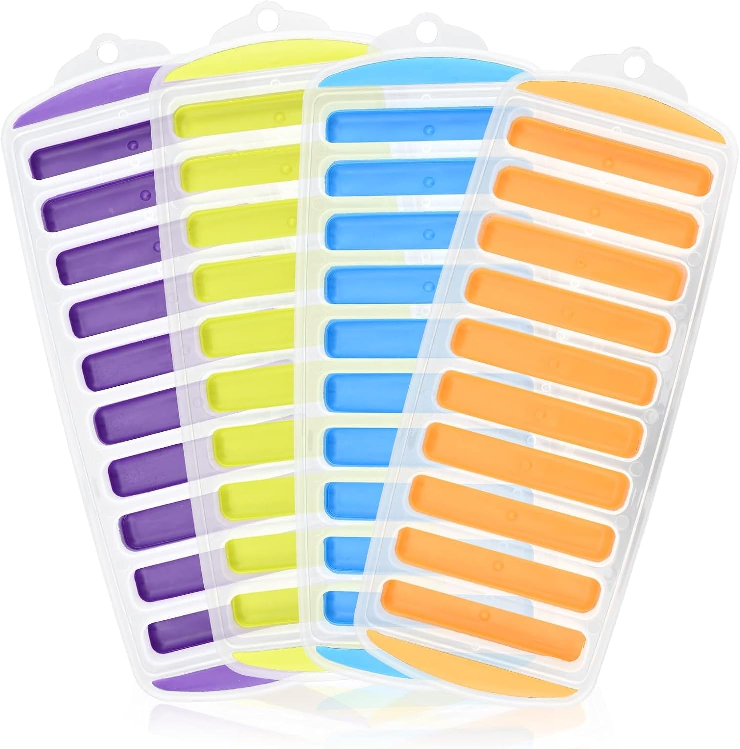 4 Pack Ice Cube Tray, Narrow Water Bottle Ice Stick Tray, Easy Release ...