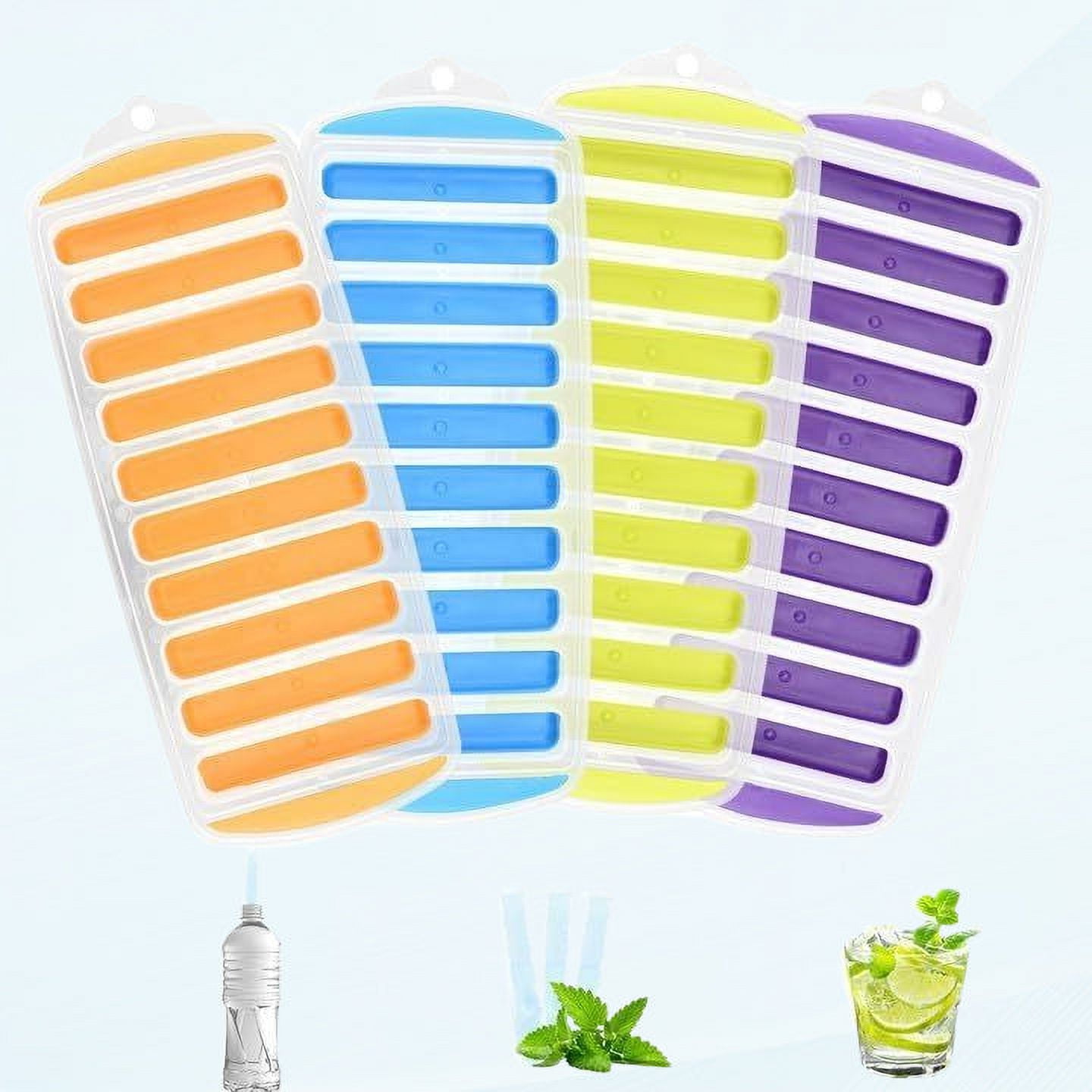4 Pack Ice Cube Tray, Slim Water Bottle Ice Stick Tray, Reusable Easy ...