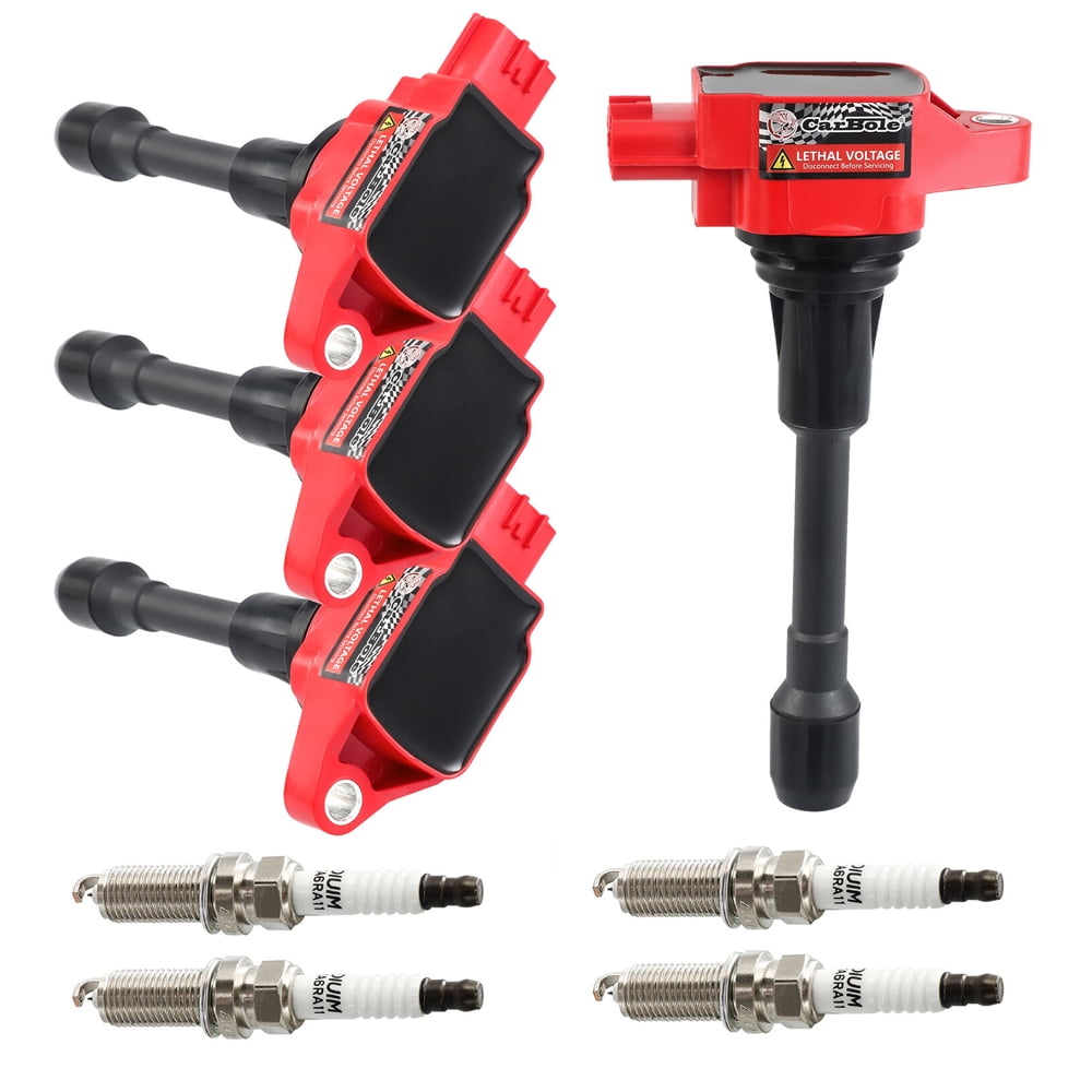 4 Pack Ignition Coils UF549 & Spark Plug for Nissan Altima Sentra Rogue ...