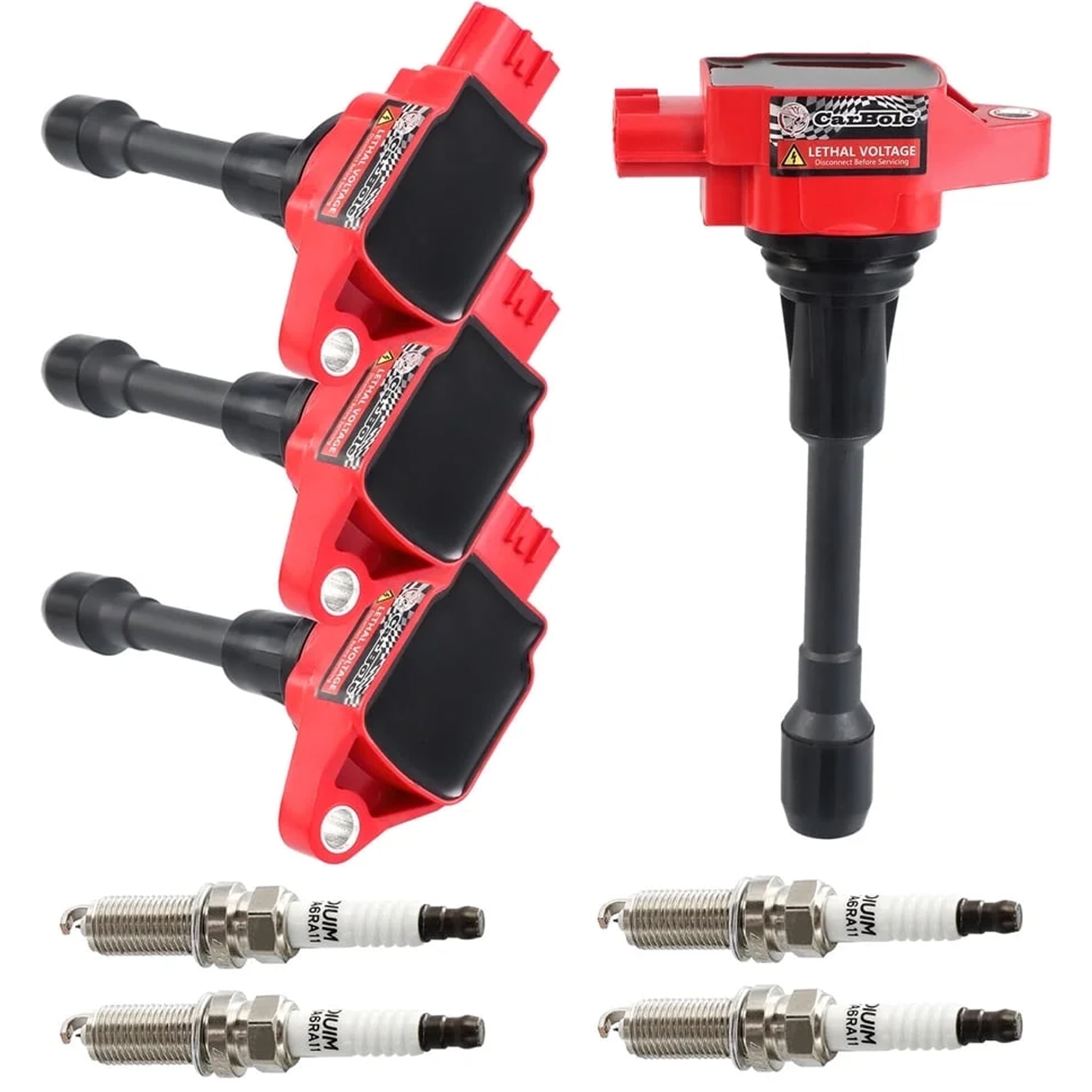 CarBole 4 Pack Ignition Coils UF549 & Spark Plug Set for Nissan Altima ...