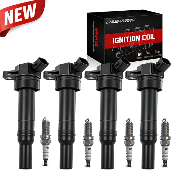 4 Pack Ignition Coils and Iridium Spark Plugs for 2014-2020 Hyundai ...