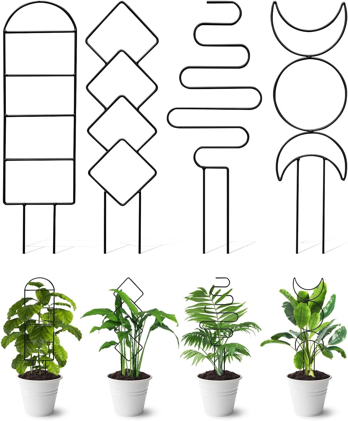 4 Pack Indoor Climbing Plant Trellis, Small Trellis for Potted Plants ...