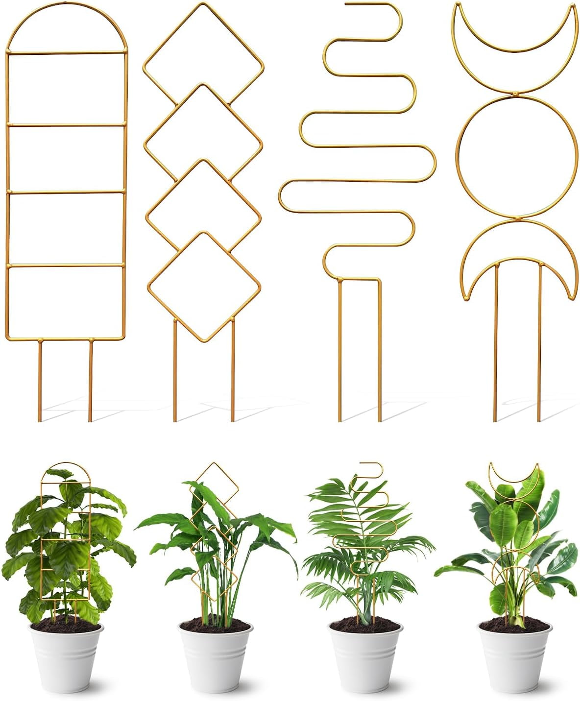4 Pack Indoor Climbing Plant Trellis, Small Trellis for Potted Plants ...