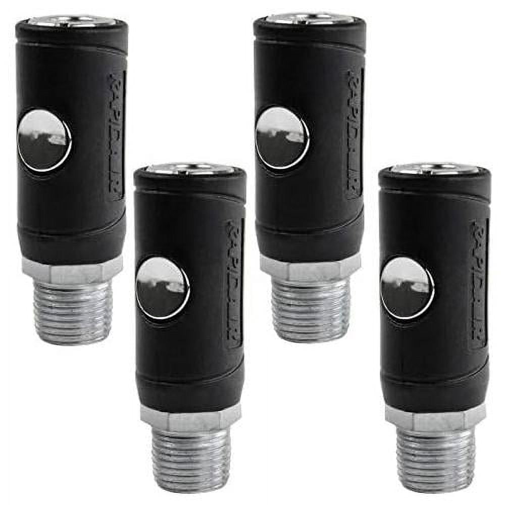 4 Pack Industrial Safety Air Plug Coupler 1/4" Body 1/2" MNPT Push ...