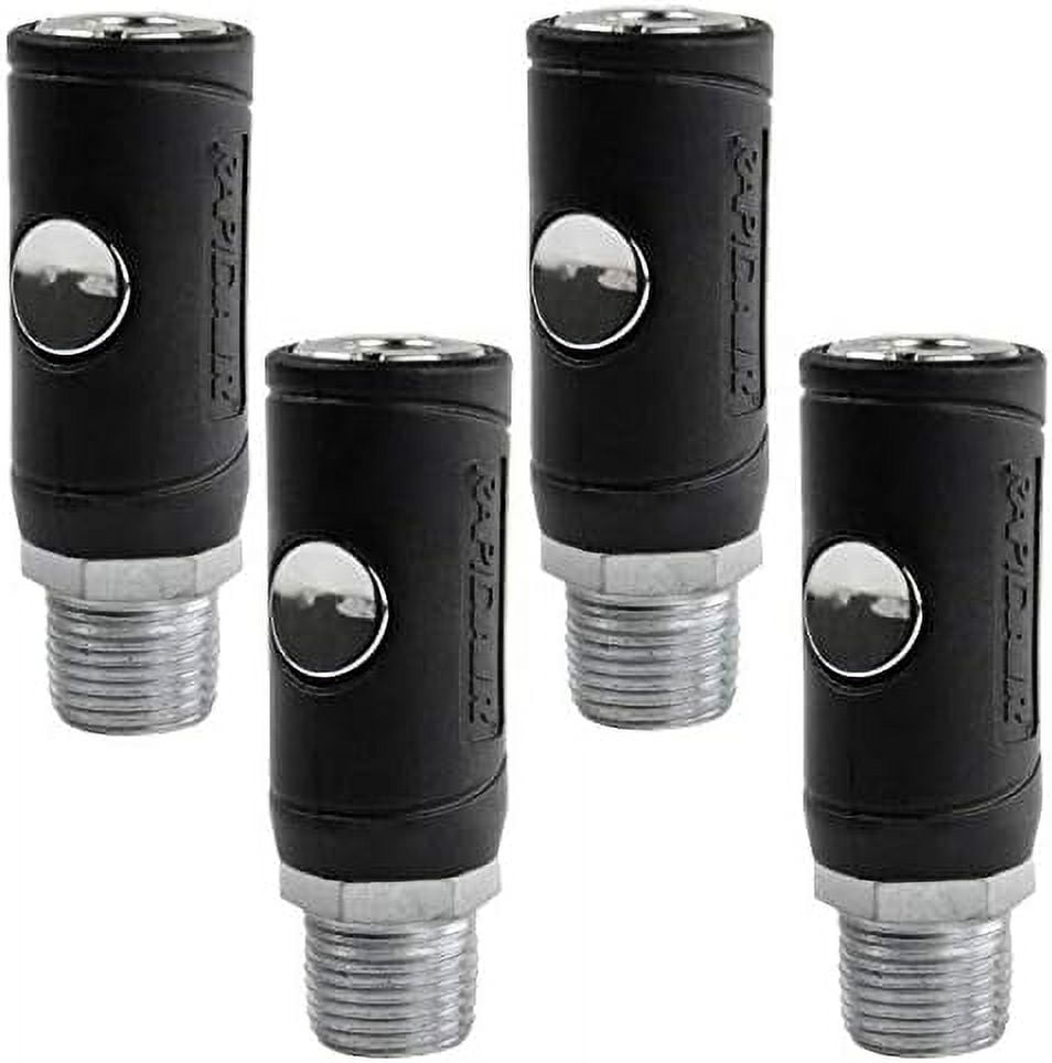 4 Pack Industrial Style Safety Air Plug Coupler 1/4" Body 1/2" MNPT ...