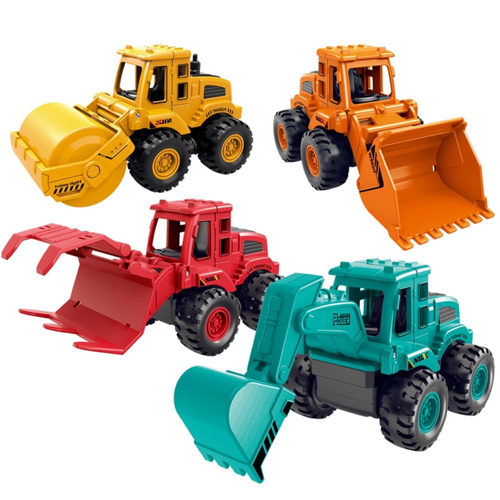 4-Pack Inertial Impaction Deformation Car Engineering Toy Car Forklift ...