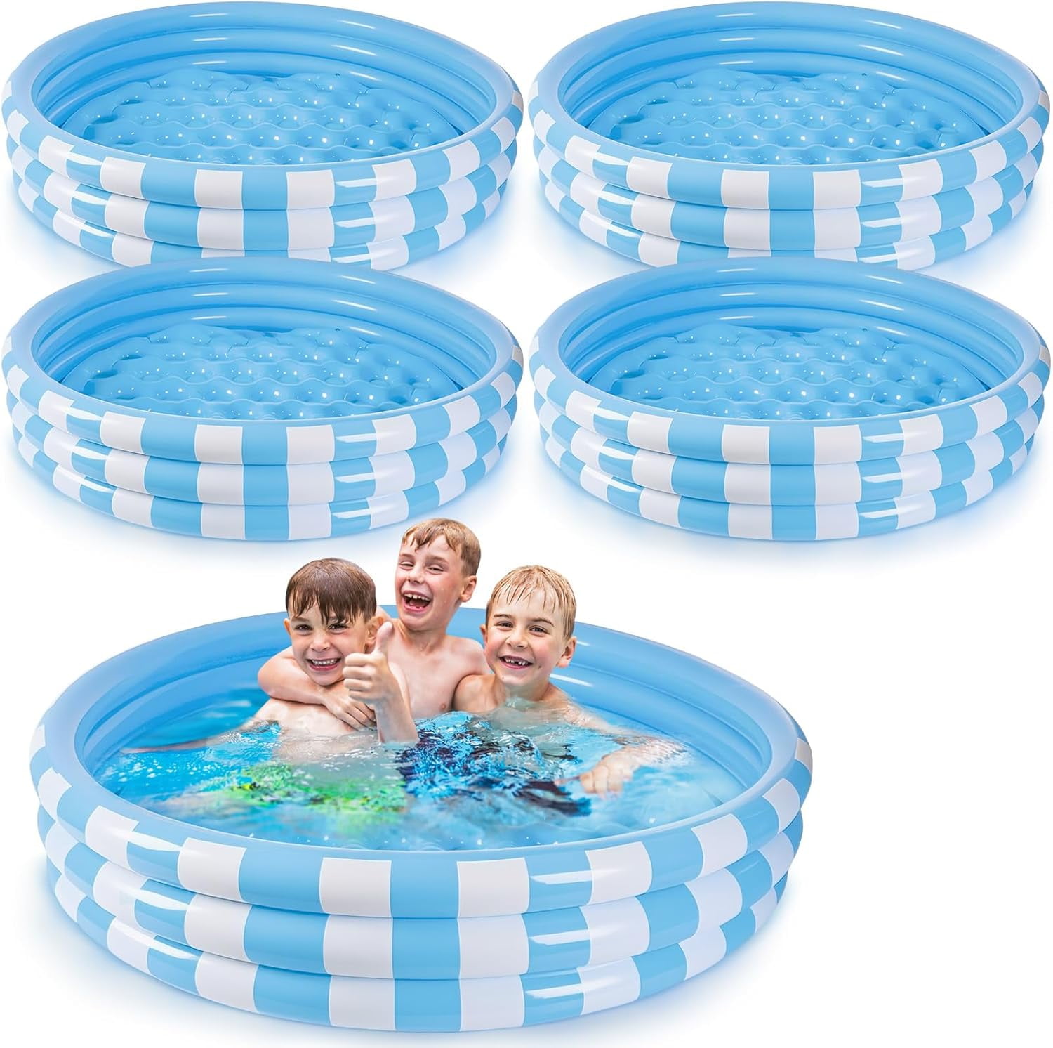 4 Pack Inflatable Kiddie Pool for Toddler 48''x 10'' Kids Swimming Pool ...