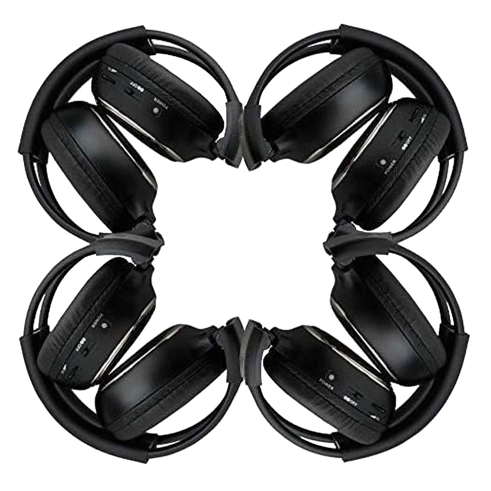 4-Pack Infrared IR Wireless Headphones for Car DVD Player Back Seat TV ...