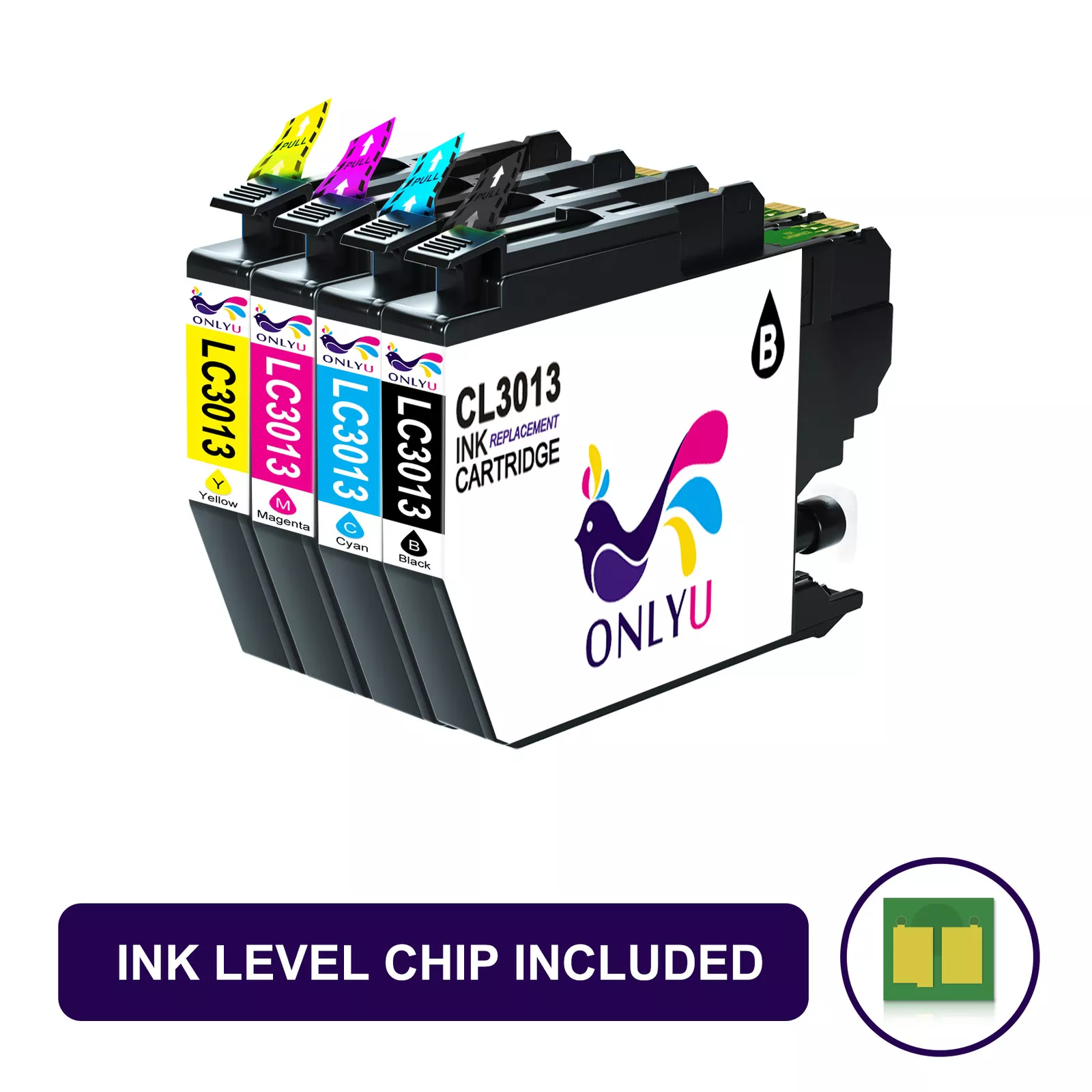 4 Pack Ink Cartridge for LC3013 LC3011 MFC-J690DW J491DW MFC-J491DW ...