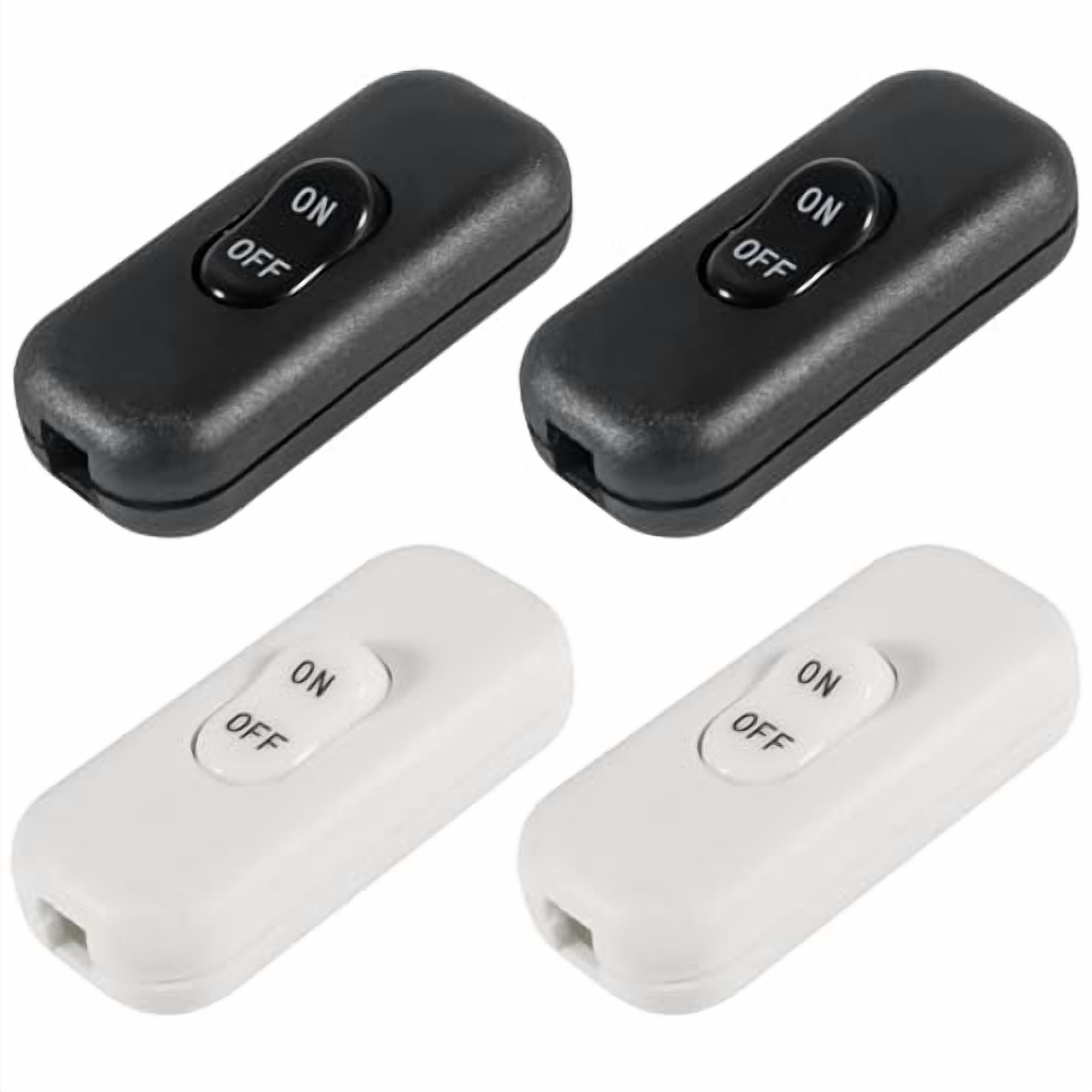 4 Pack Inline Cord Switch AC 250V 6A On-Off,Lamp Cord Button Torpedo ...