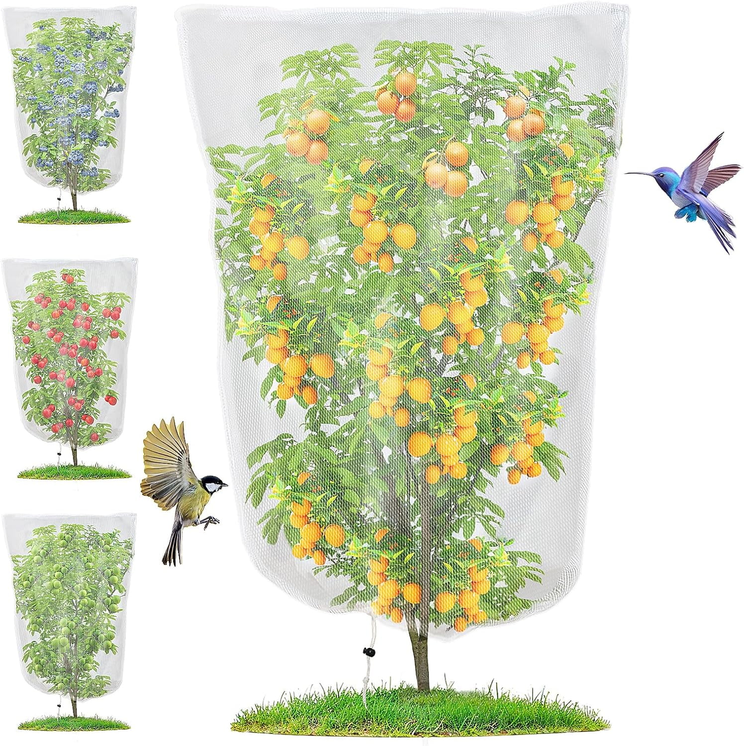 4 Pack Insect Bird Barrier Mesh - Blueberry Bush Netting Cover Insect ...